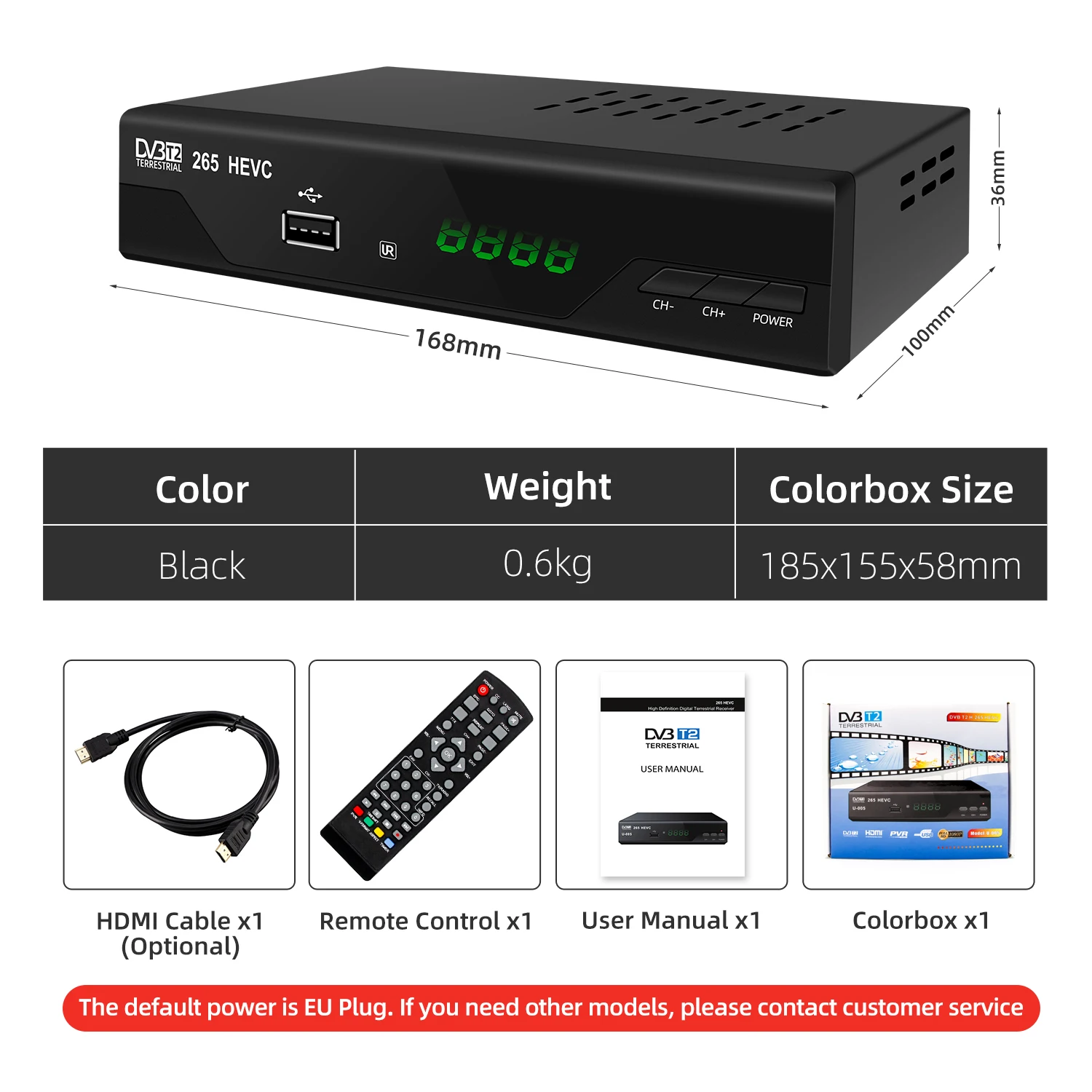 Digital Set Top Box Dvb-t2 Supplier Full Hd Fta Dvb T2 H.265 Hevc Tv Box Terrestrial Tv Decoder ...