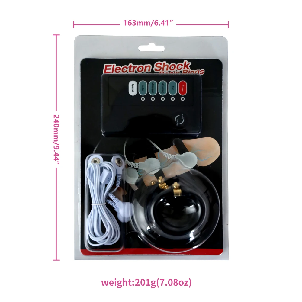 Electric Shock Cock Ring Silicone Electro Stimulation Penis Ring Set ...