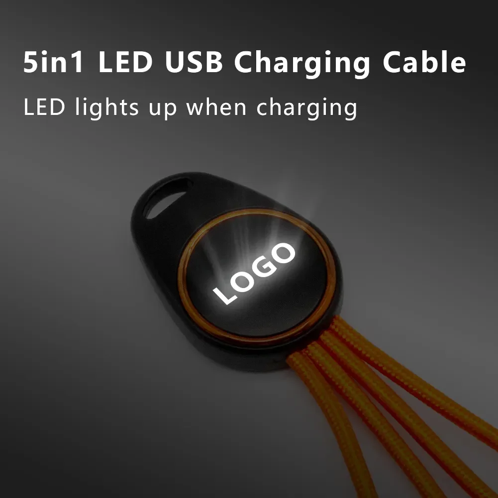 OEM 5 1 Multi-Port Portable Travel Charger LED Logo Customizable Fast ...