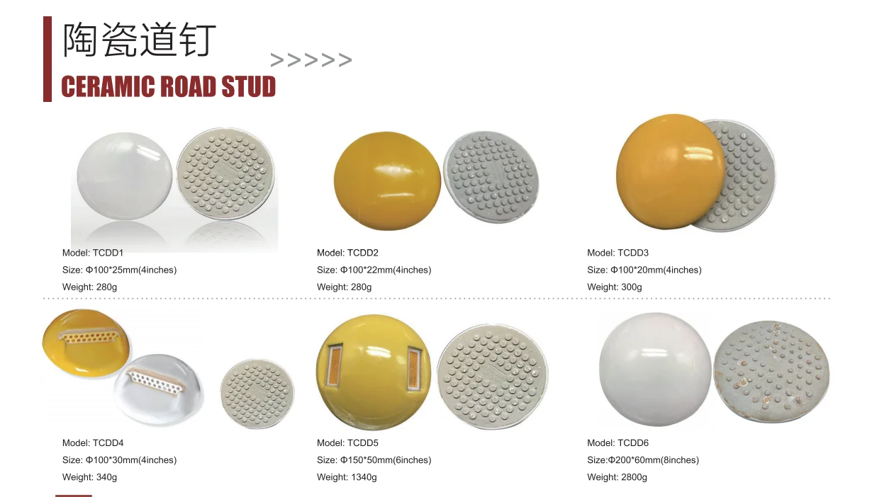 4 Inch Round White/yellow Ceramic Road Studs Cat Eye Pavement/ceramic ...