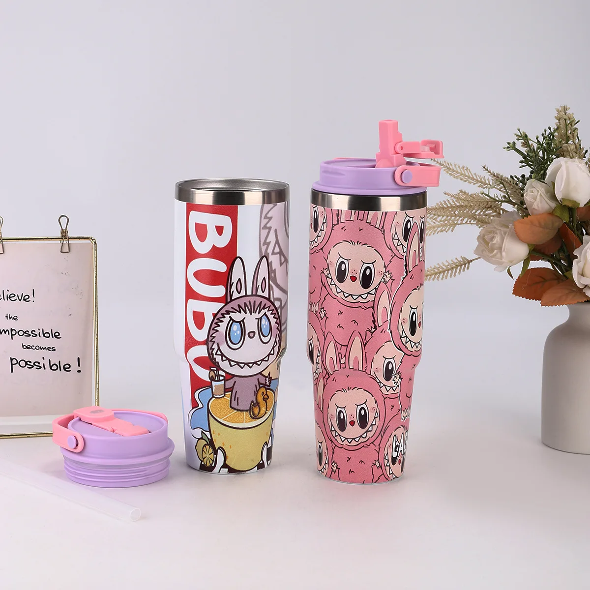 Newest Custom Cartoon Cute Labu Labu Character 30 Oz Travel Coffee Mug ...
