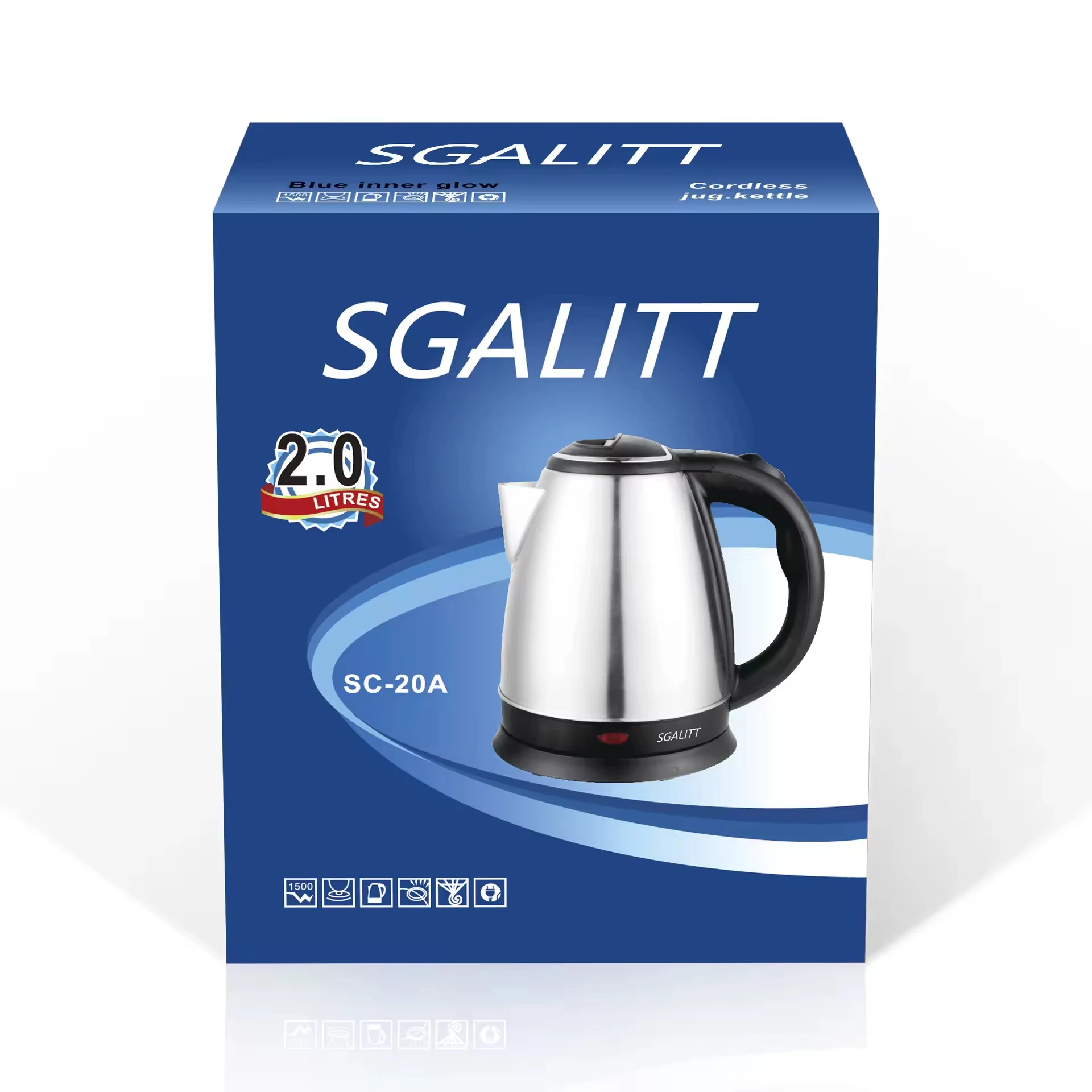 2l Stainless Steel Kettle 304 Stainless Steel Household Aluminium Kettle Automatic Power-off ...