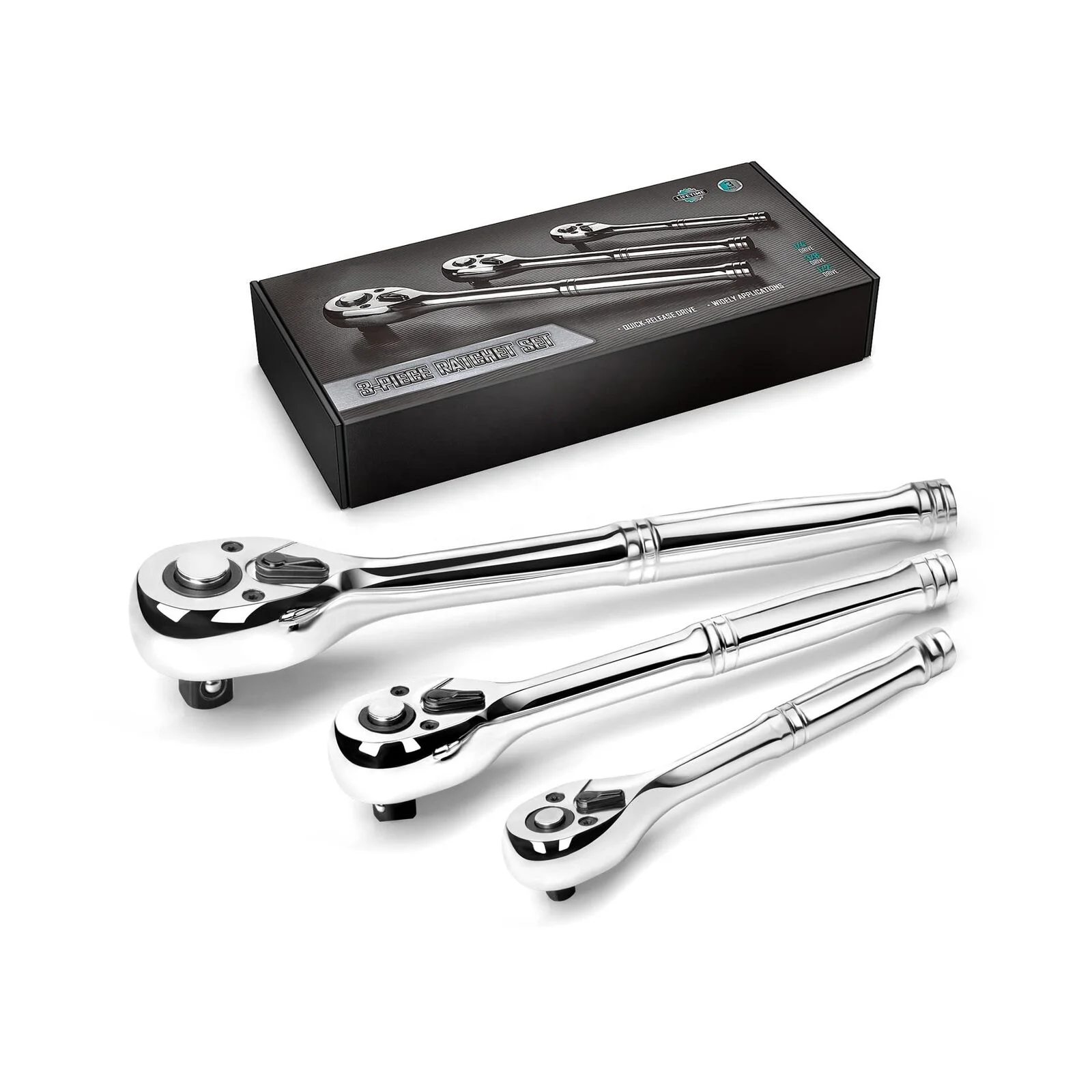 Quick-release Ratchet Wrench Set,1/4'',3/8'',1/2''drive Ratchet ...