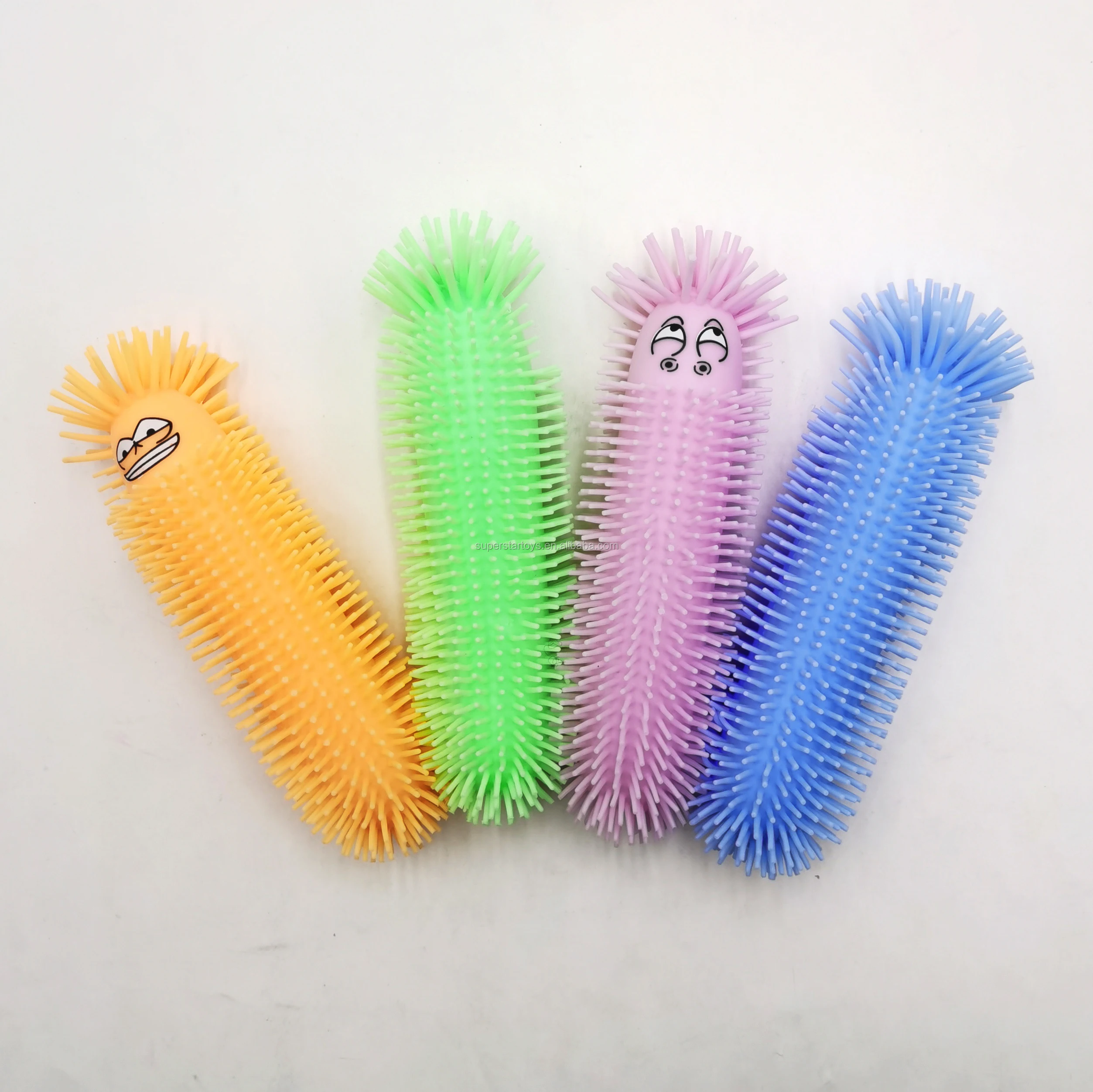 Patented New Soft Squishy Worm Animal Puffer Ball Led Flashing Spiky ...