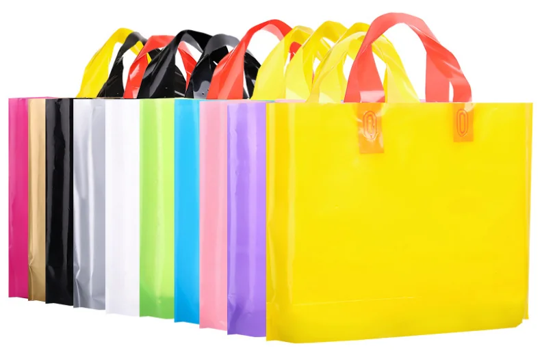 Promotional Custom Logo Printed Handle Shopping Plastic Bag - Buy ...