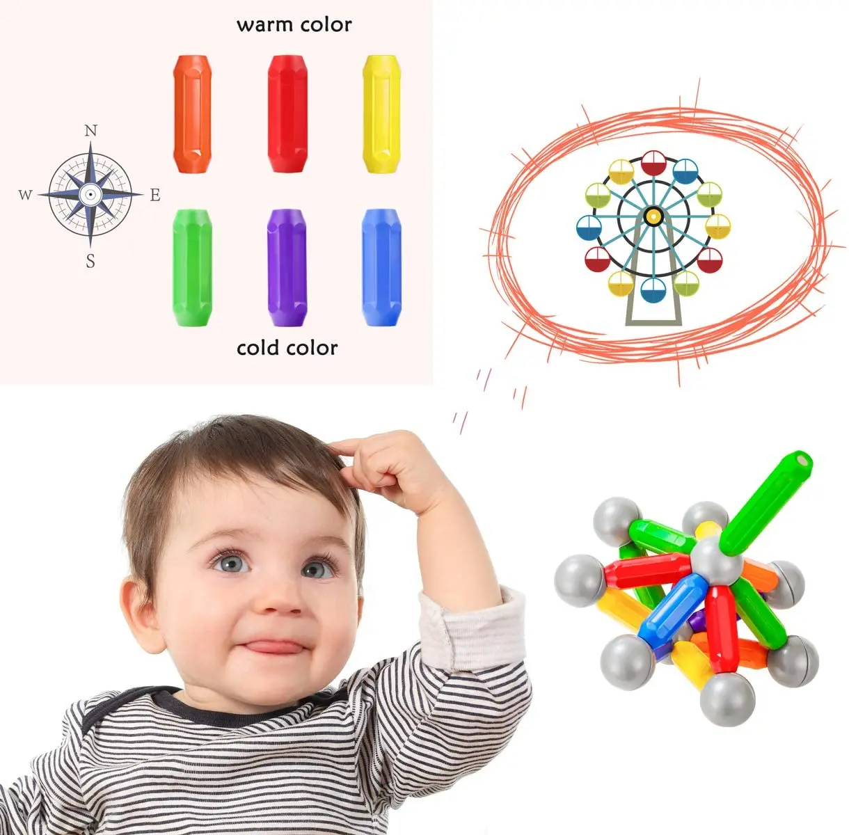 Bmag Kids Magic Stick Educational Smart Builders Toy Color Children's ...