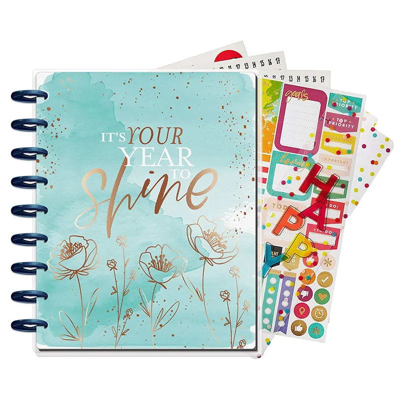 2023 Custom A5 Design Disc Bound Binding Daily Weekly Happy Planner ...