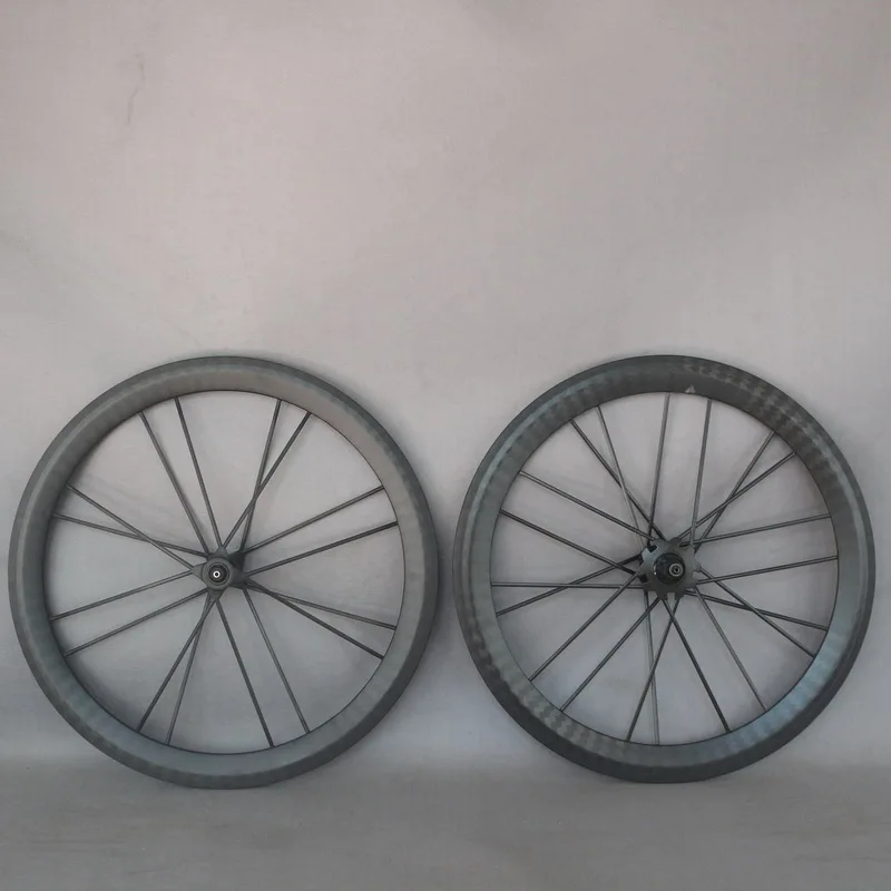 Carbon Fiber V Brake Wheelset Integrated Spokes 12k Twill Tubular Rim ...