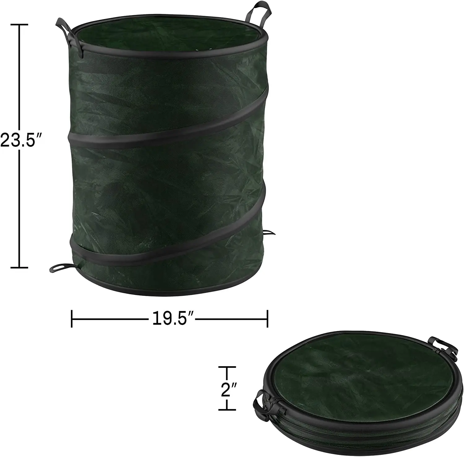 Outdoor Collapsible Trash Can- Pop Up 33 Gallon Trashcan For Garbage ...