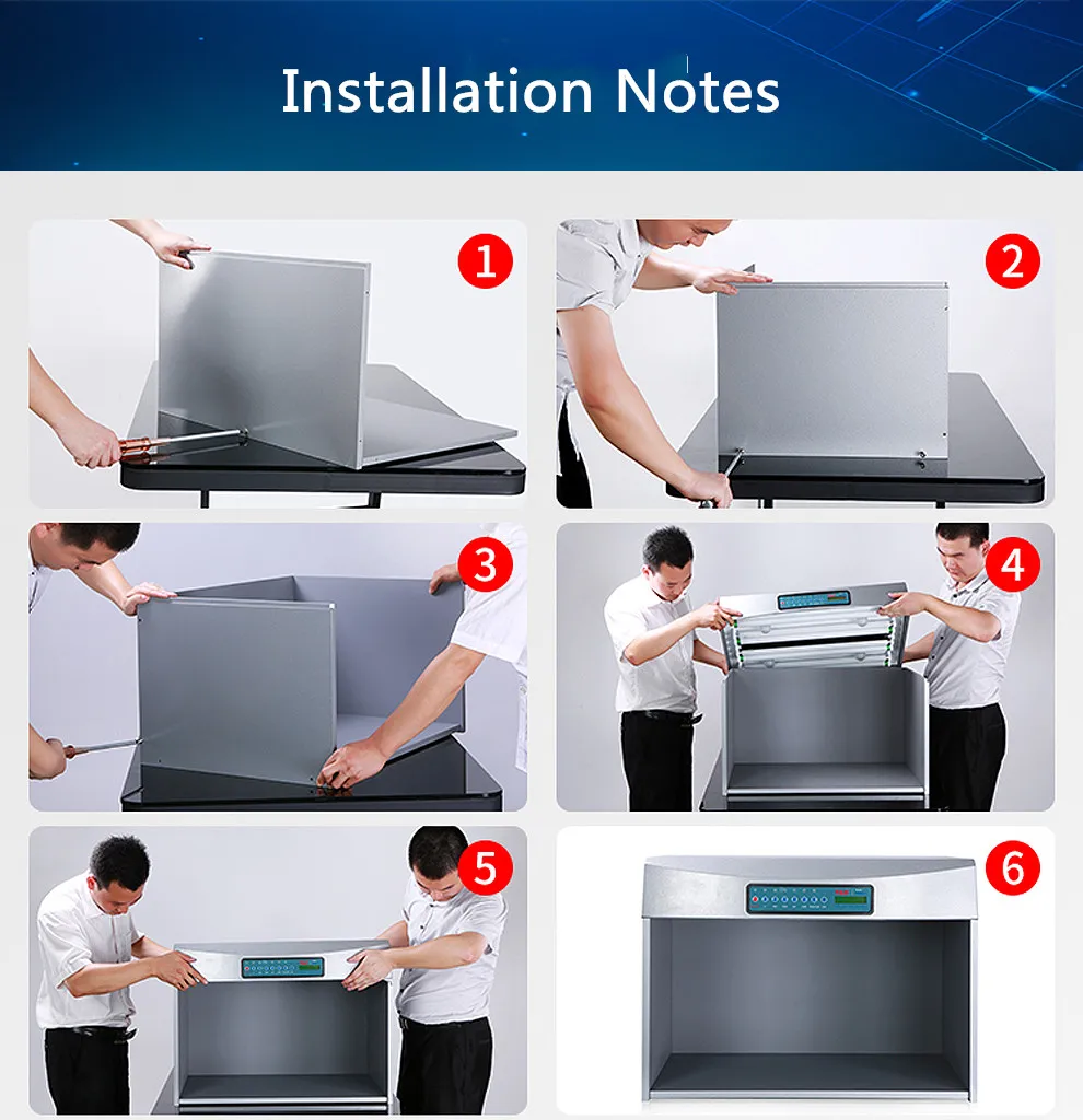 High Quality D65 TL84 UV F CWF Fabric Inspection Light Box T60(5)