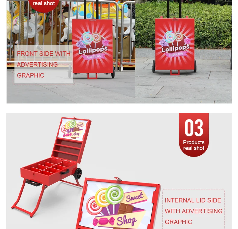 Metal Folding Candy Vending Cart - Eco-Friendly Display