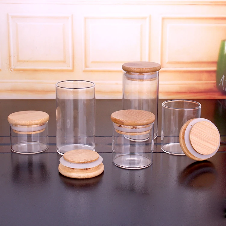 Wholesale Clear High Borosilicate Glass Storage Container Set Heat- Resisting Food Glass Bottles ...