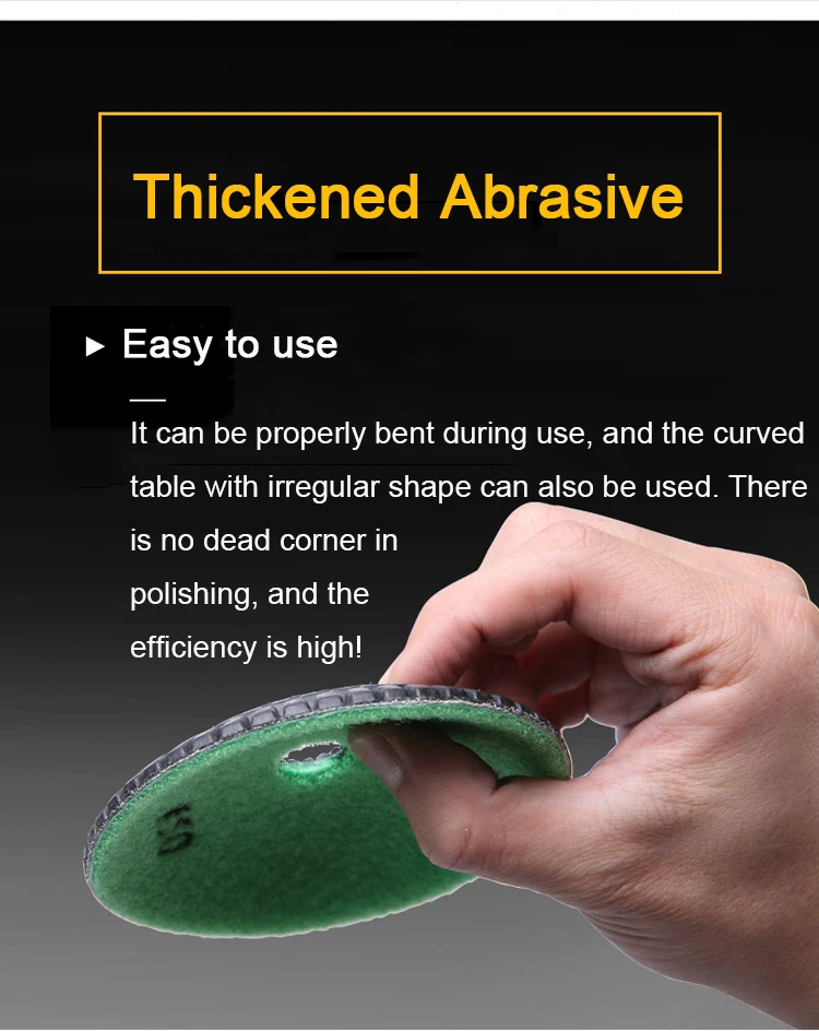 Edge Curved Wet Polishing Pad - Resin Diamond Pads 100mm