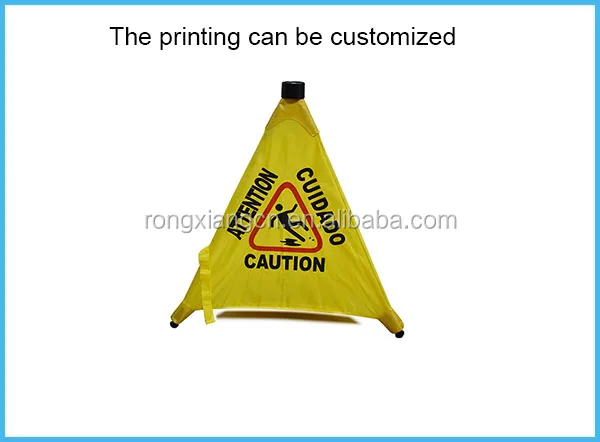 Foldable Yellow Caution Safety Warning Sign Fold-out Plastic Caution ...