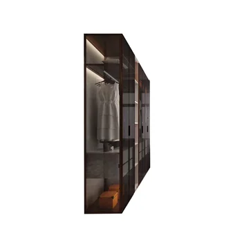 Custom Made Tinted Transparent Glass Wardrobe Design India For Bedroom ...