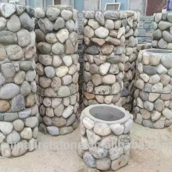 Natural Pebble Stone Pillars - Durable House Decor Solutions
