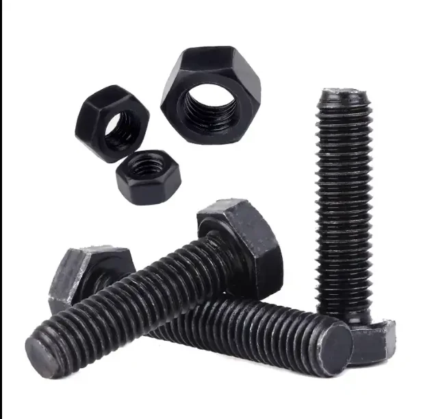 Black Din933 M6 Hex Screw Bolts And Nuts M10 Fasteners M12 M13 Hexagon ...