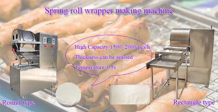 Automatic Commercial Egg Roll Wrapper Machine Spring Roll Wrapper ...