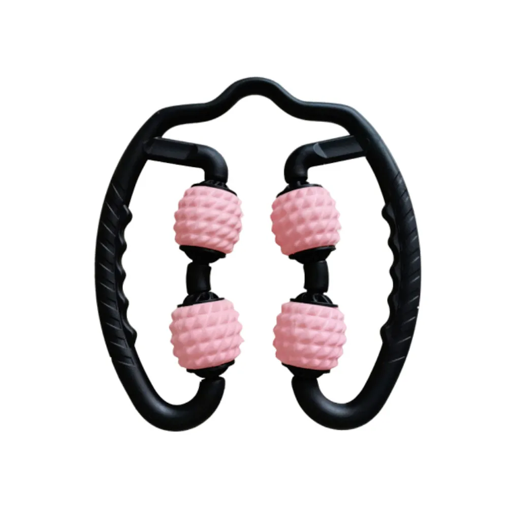 4 Wheel U Shape Point Muscle Massager Roller For Leg Neck Arm Pain ...