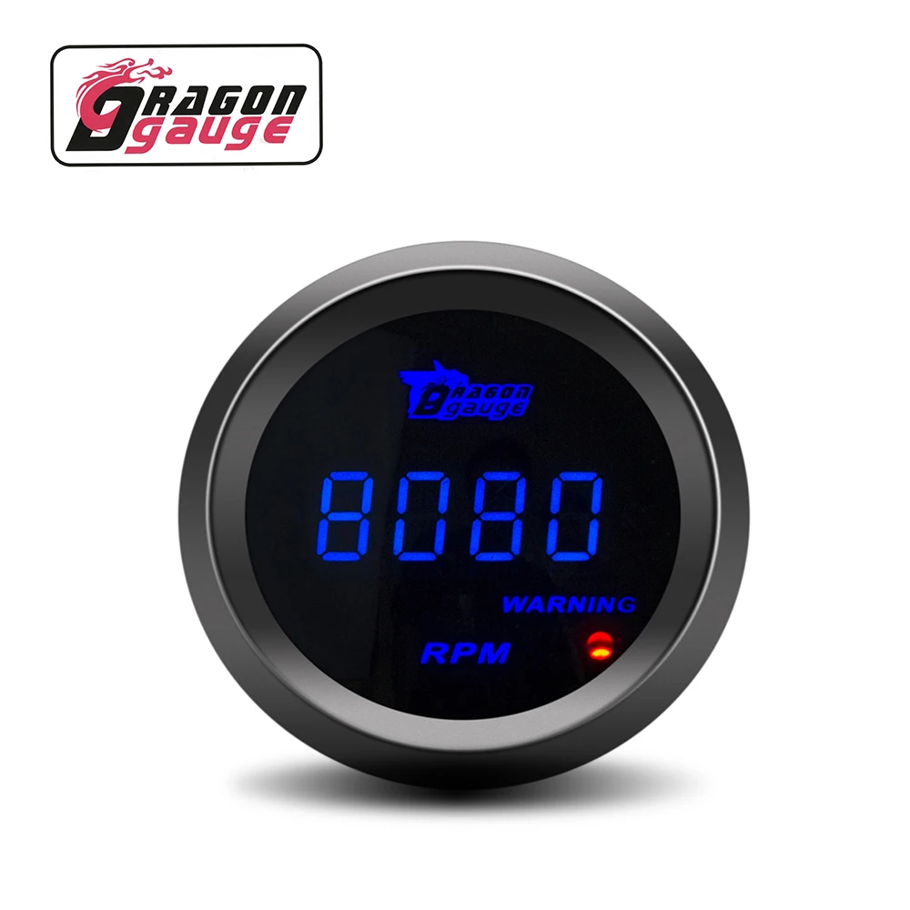 Dragon Gauge 2" 52mm Blue Led 0-9999 Revs Blue Led 0-9999 Rpm Digital ...