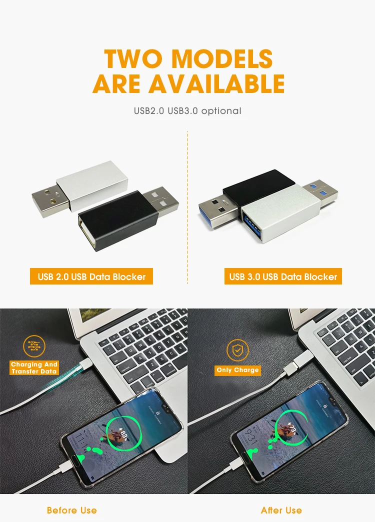 USB Data Blocker - Secure Your Device from Public Chargers