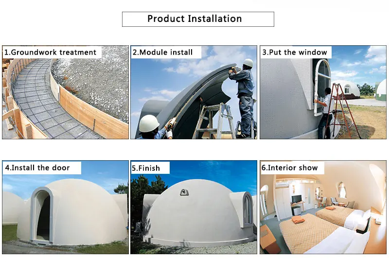 Spherical Tent Modular Prefab Dome House Commercial Multi-window ...