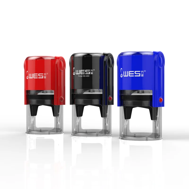 WES Sellos Self Inking Stamp Round 38mm - Office Use