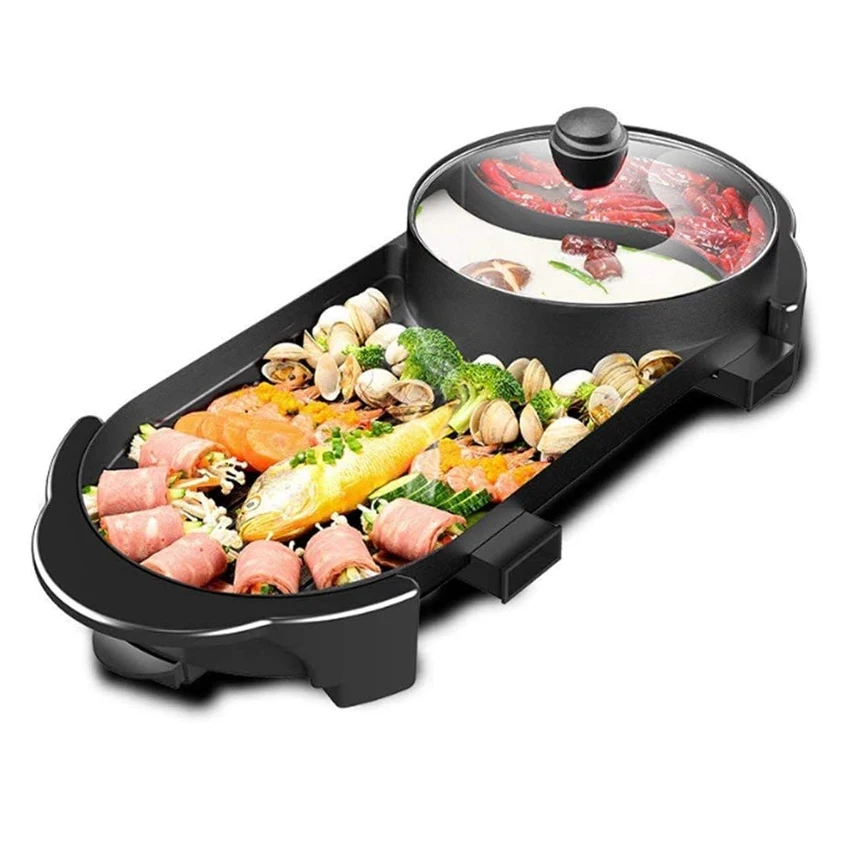 Mu Factory Electric Indoor Grills Hot Pot Multi-function Electric ...