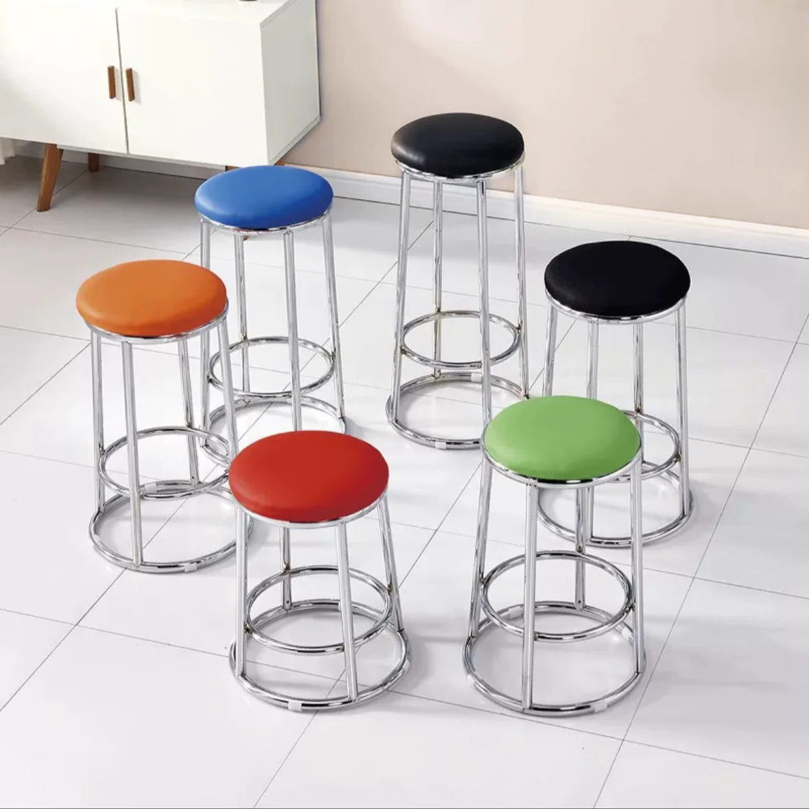 Living Room Furniture Swivel Pool Bar Stools Metal Velvet Leather ...