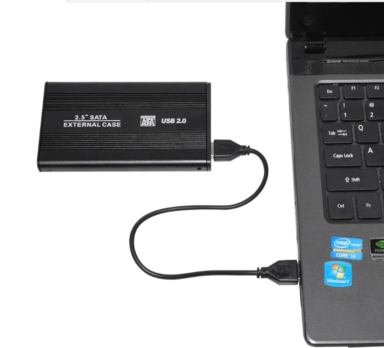 2.5 Inch Sata To Usb2.0 Hard Drive Dvd Case External Enclosure - Buy ...