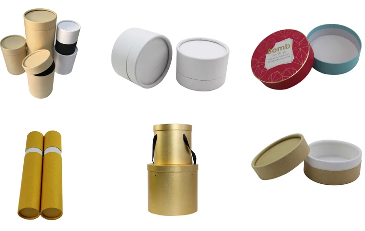 Customize Craft Cardboard Cylinder Box with Lids Paper Cylinder Shape ...