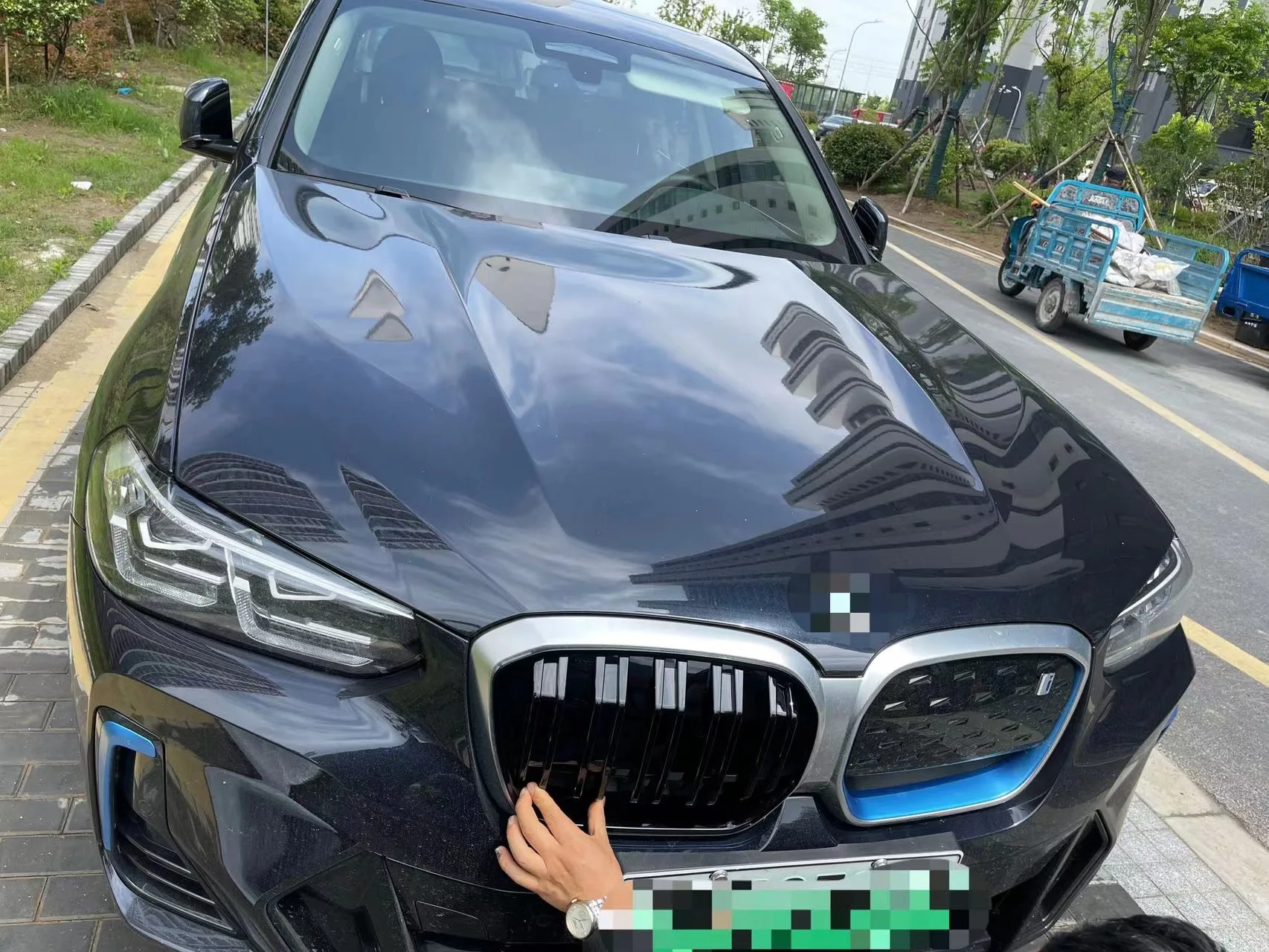 Matte Black Abs Car Front Grille Car Grille For Bmw Ix3 Ix3 - Buy Car ...