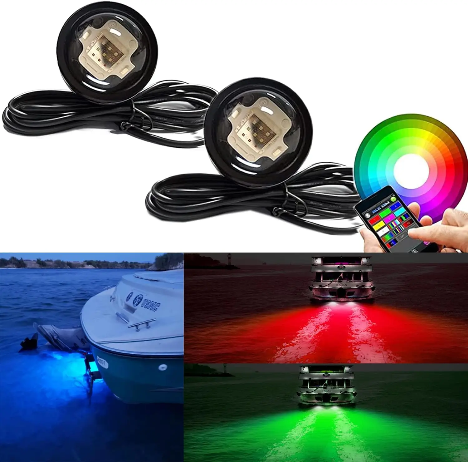 Rgb Multicolor Boat Drain Plug Light 12v Waterproof Plug Lure Stainless ...