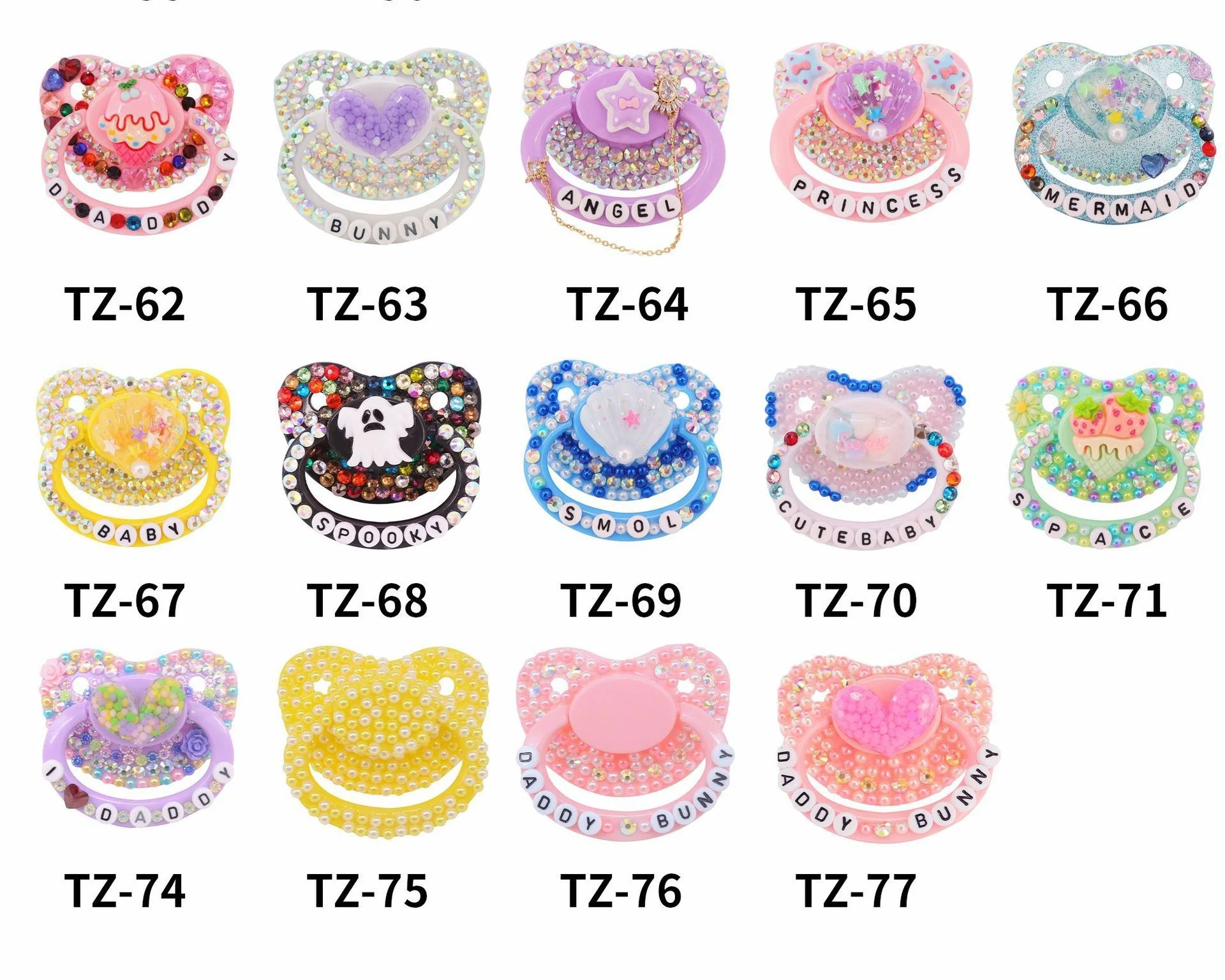 ABDL Luxury Rhinestone Adult Soother Glitter Crystal Design for Age ...