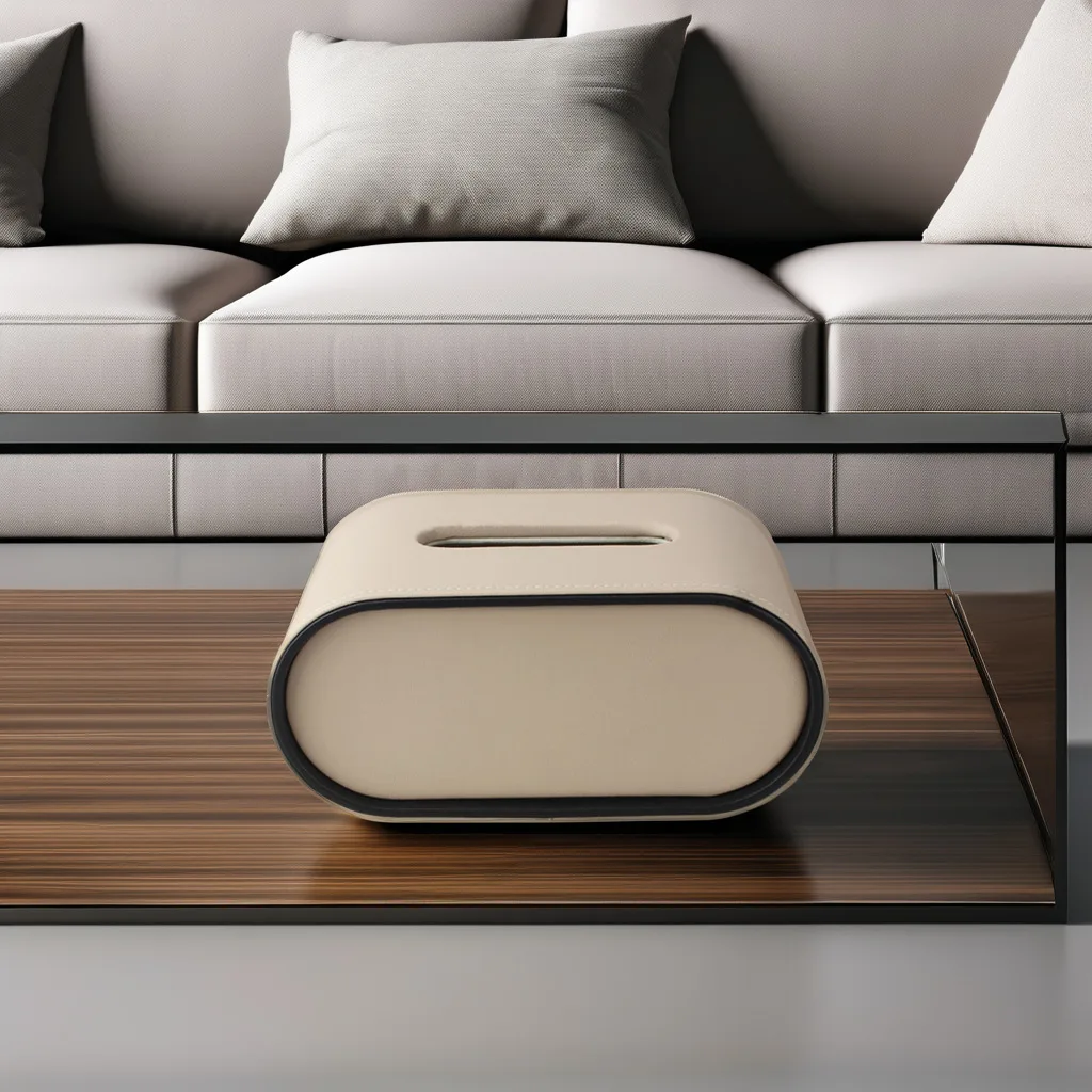 High-End Modern Desktop Coffee Table Leather Tissue Box Light Luxury ...