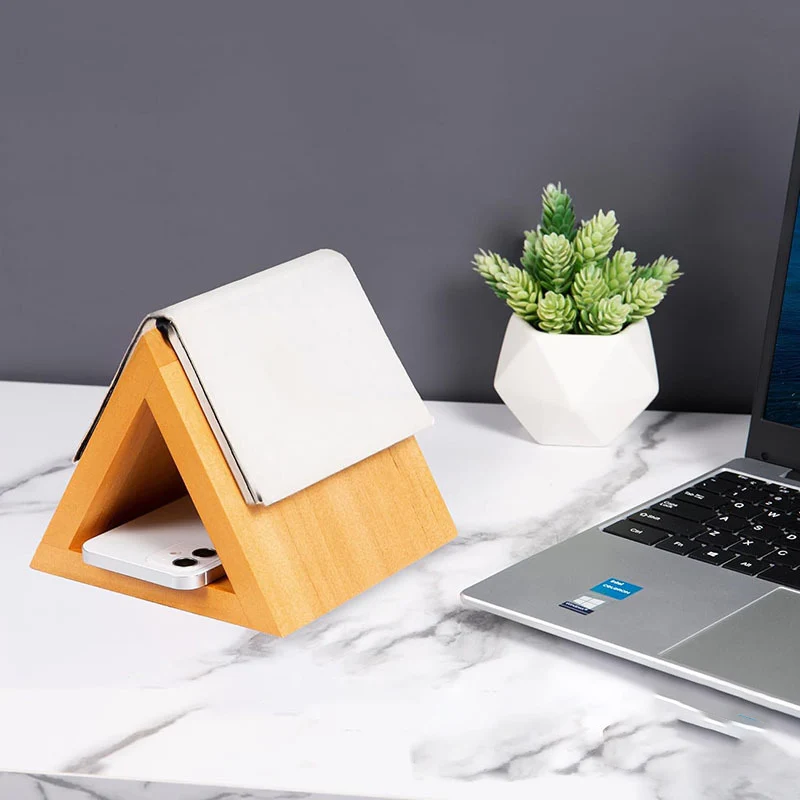 Wooden Triangular Bookshelf Portable Bookstand Bamboo Reading Bookshelf ...