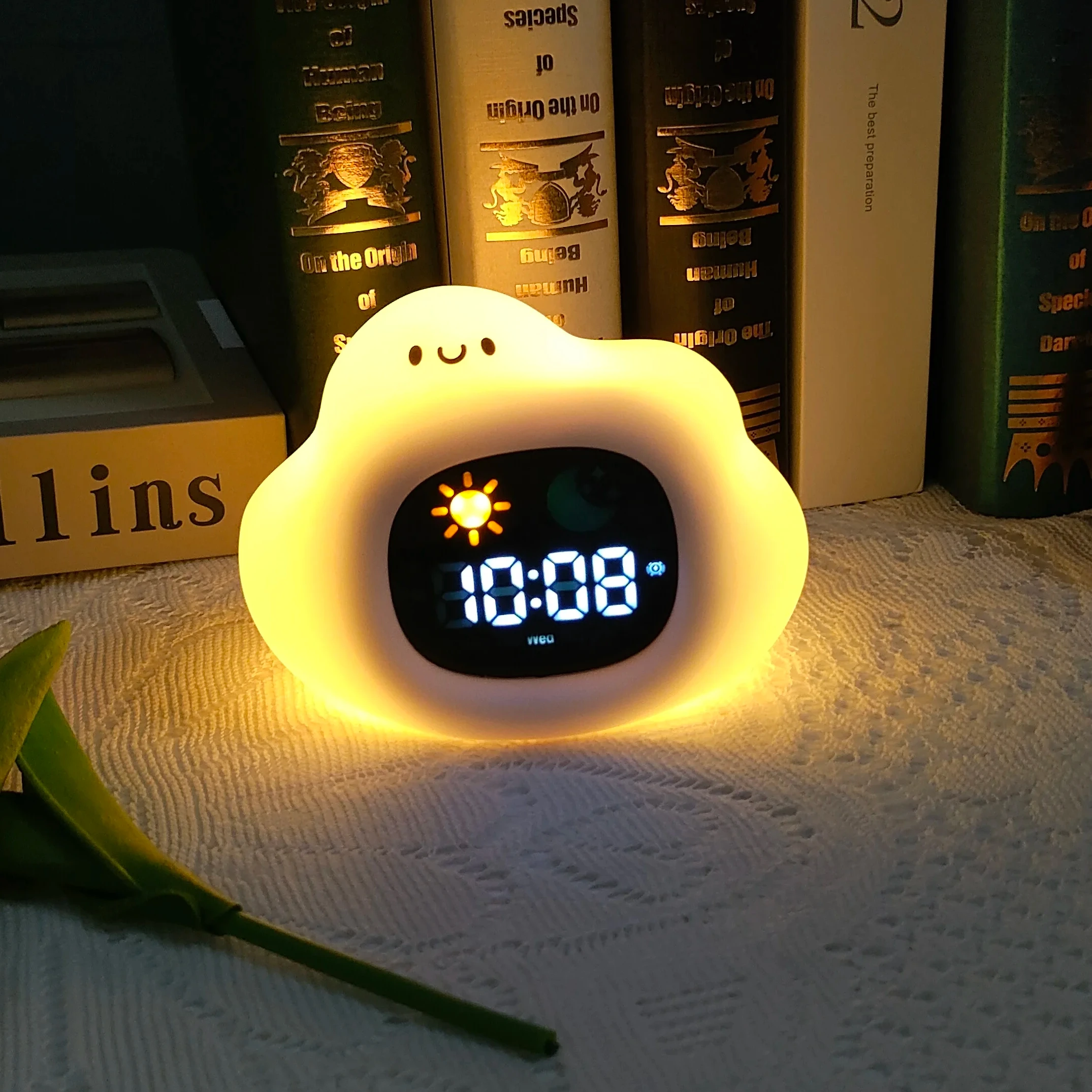 Child Clock Smart Sleep Trainer Cloud Night Light Silicone Colorful ...