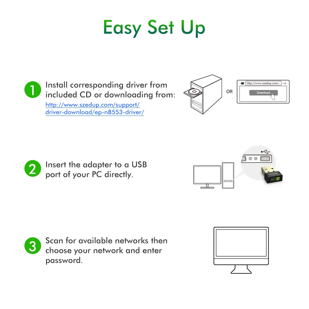 Black Computer Accessories - Mini USB Wifi Adapter MTK7601