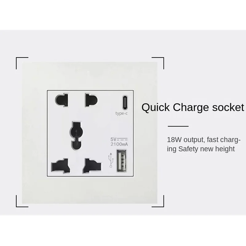 White International Universal Usb C Wall Socket 18w Quick Charging Cell ...