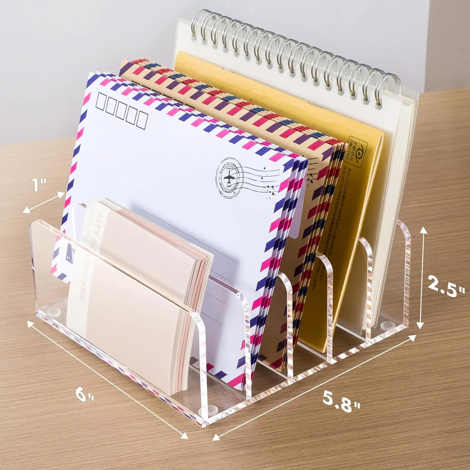 Transparent Desktop Envelope Organizer With Acrylic Mail Rack And ...