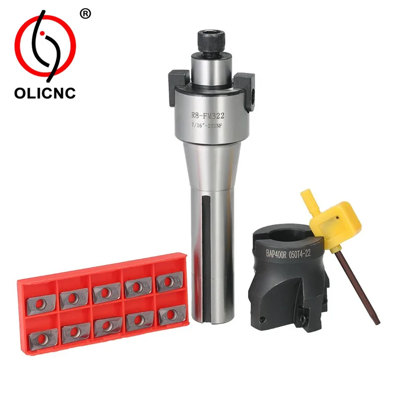 BAP400R 50 22 4T Face Mill With R8 FMB22 Arbors and APMT1604 Carbide ...