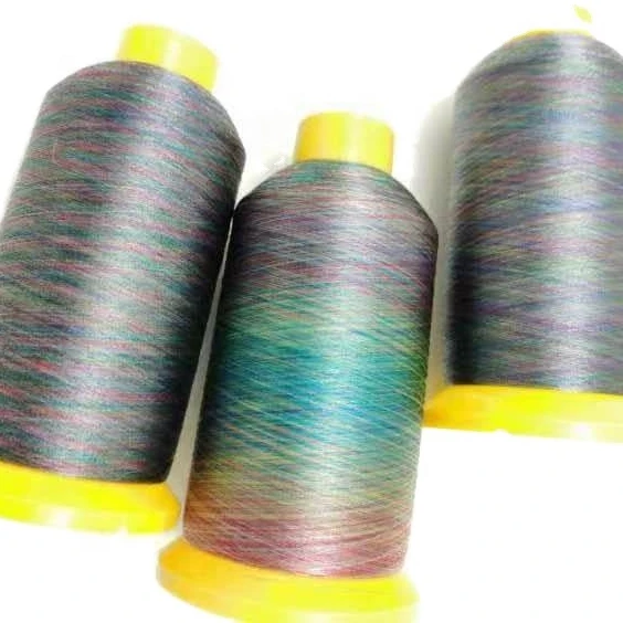 Stock Rainbow Color Multi Color Space Dyed Nylon Thread 0.12 For Shoe ...