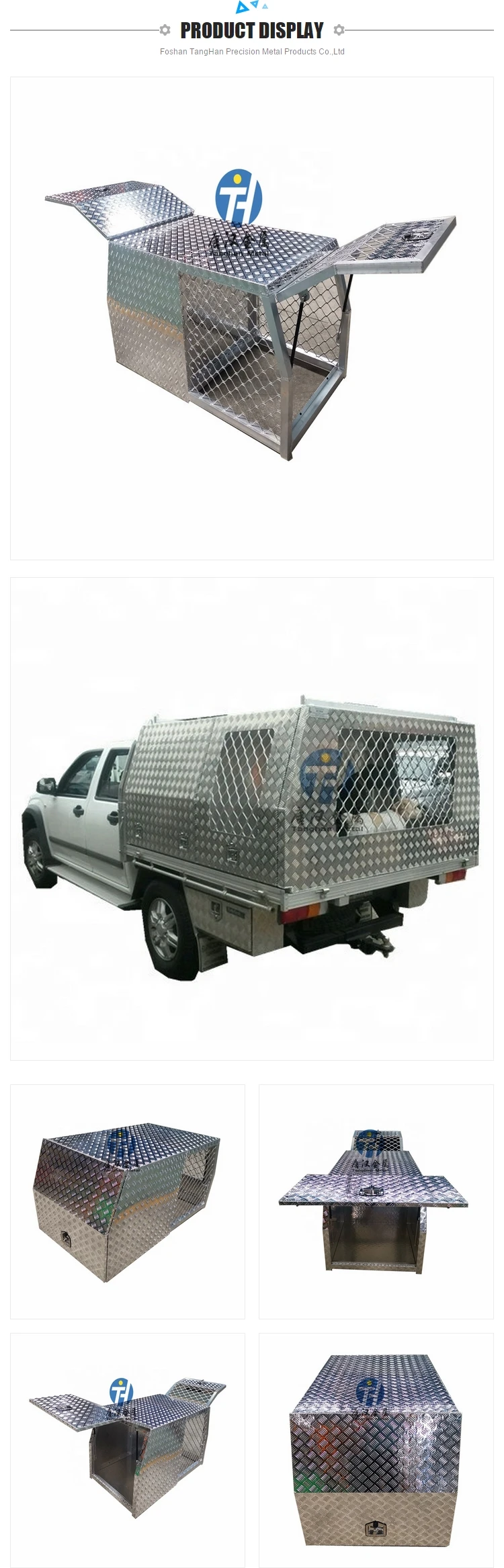 Aluminum Gull Wing Dog Box Small Ute Canopy 800*1780*850mm With T ...
