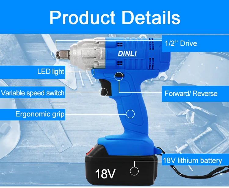 Mini Battery Cordless Adjustable Wireless Torque Impact Wrench - Buy ...