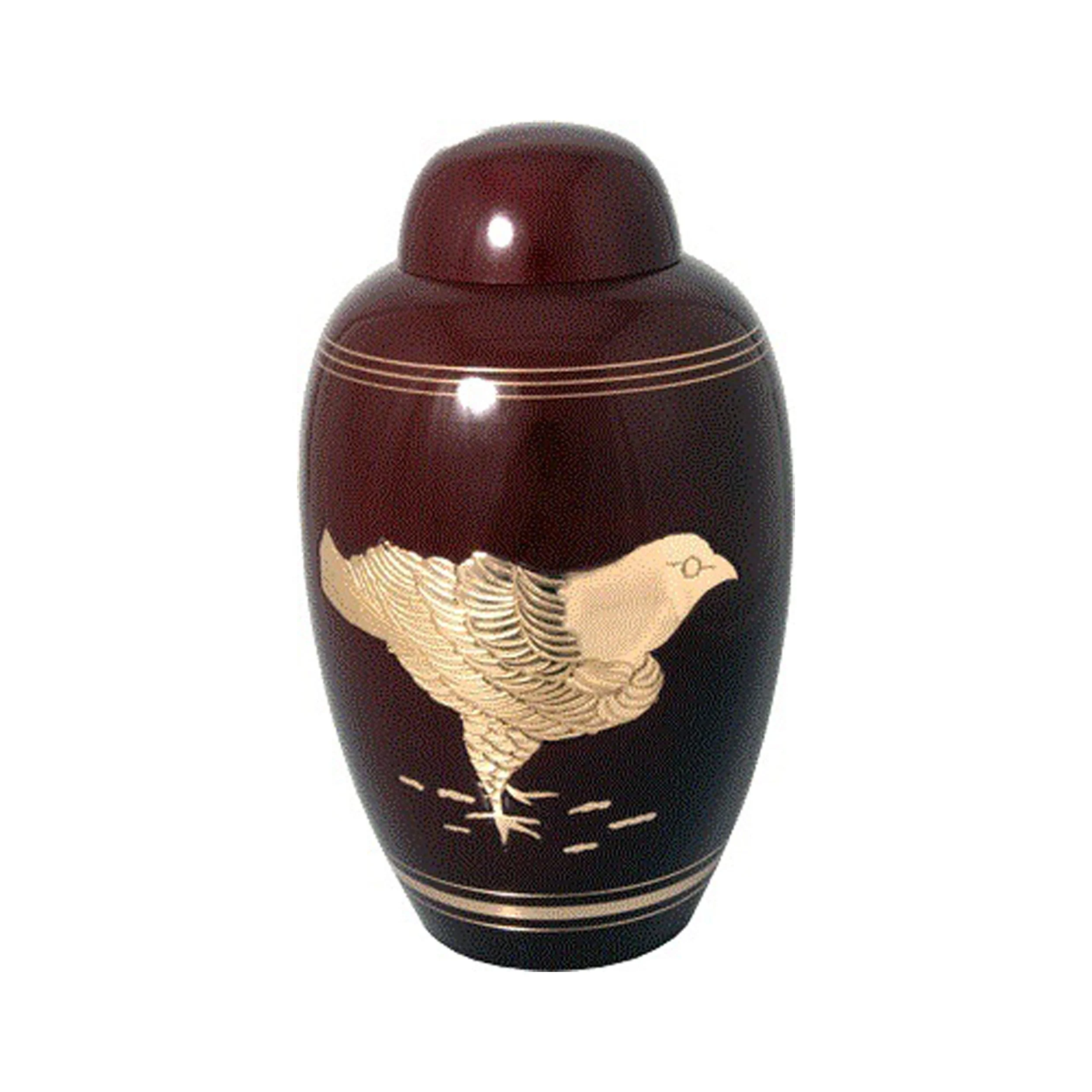 Metallic Cremation Urn And Keepsakes Dome Top Design With Decorative ...