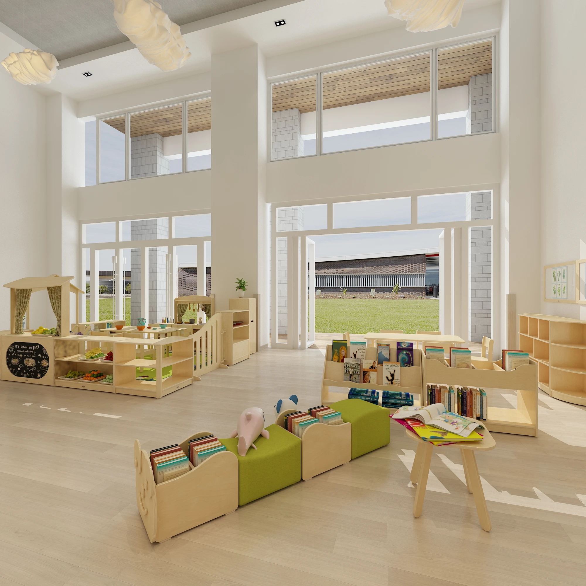 Guangzhou Factory Creche Colorful Classroom Wooden Kindergarten Kids ...