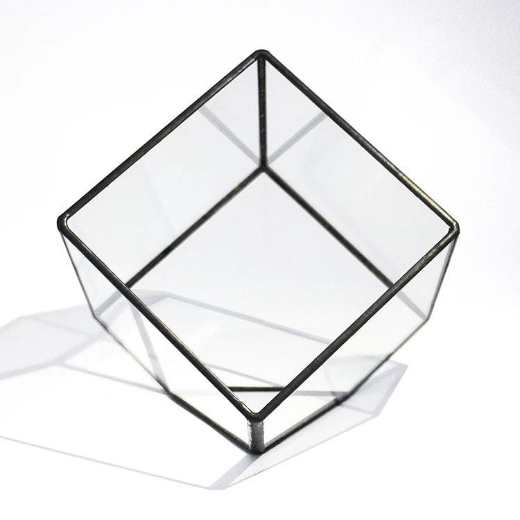 Small Cube Tilt Glass Bowl Jar Terrarium High Quality Customized Glass ...