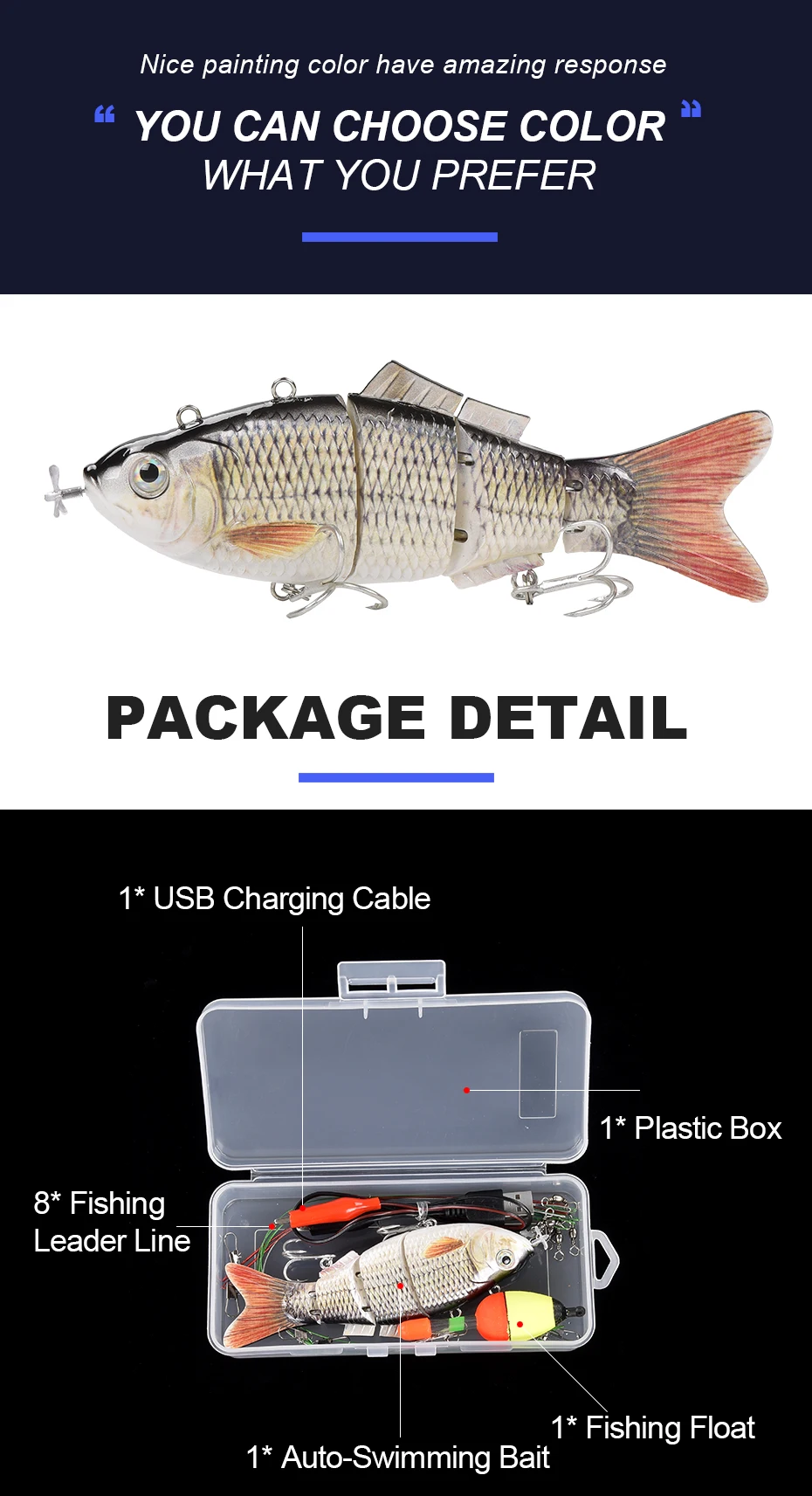 Lureking 2020 New Electric Self Swimming Fishing Lure Wobblers 4 ...