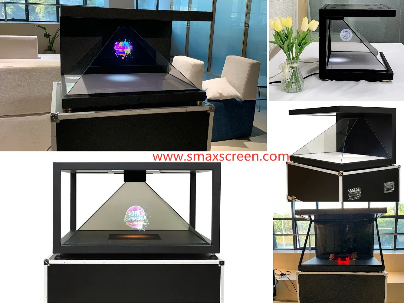 Hologram Glass Cube - 270° 22inch Holographic Showcase