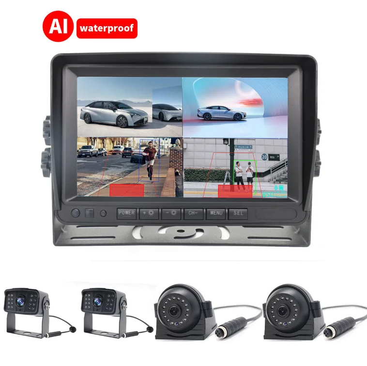 OEM Truck Reverse Camera DVR 7 Desktop Motorized Car Monitor 4 AHD LCD ...